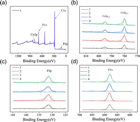 A Xps Spectrum Of Complex 1 B Co2p Spectra C P2p Spectra And