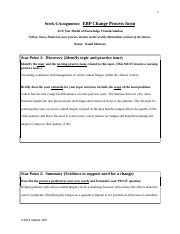EBP Change Process Meneses Docx 1 Week 6 Assignment EBP Change Process Form ACE Star Model