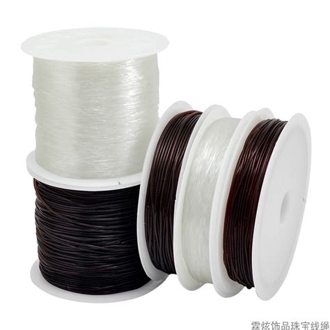 中卷透明白色水晶弹力鱼丝线穿佛珠子diy手链星月菩提文玩手串绳虎窝淘