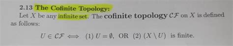 solved 2 13 the cofinite topology let x be any infinite