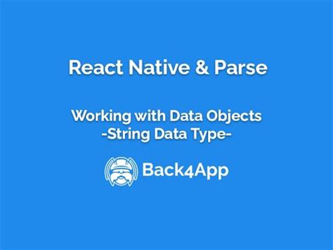 React Native And Parse Data Objects String Youtube
