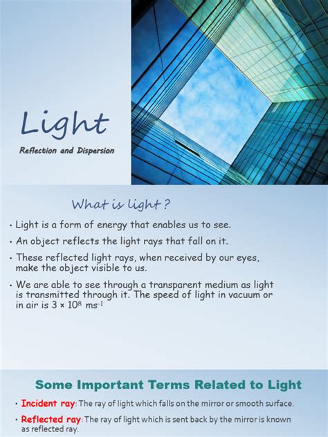 Light Pdf Reflection Physics Mirror