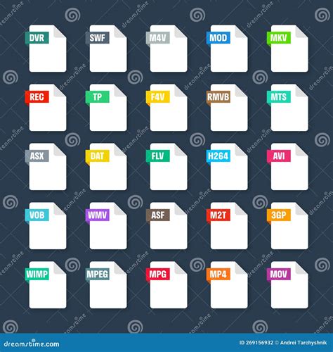 Common System File Formats Document Types And Extensions Flat Style
