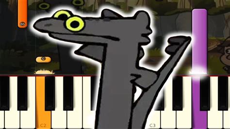 Toothless Dancing Meme Piano Tutorial Youtube