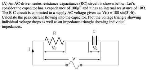 Solved A An Ac Driven Series Resistance Capacitance Rc Circuit Is