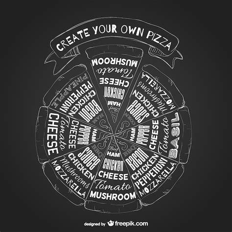 Premium Vector Pizza Ingredients Typography