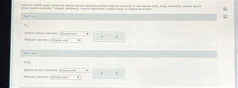 Solved Using The Vsepr Model Predict The Electron Domain