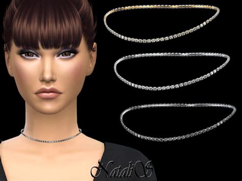 The Sims Resource Short Crystals Necklace By Natalis • Sims 4 Downloads