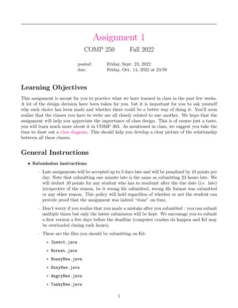 Comp250 Fall2022 Assignment 1 Assignment 1 Comp 250 Fall 2022 Posted