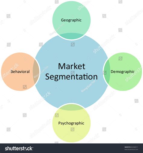 market segmentation business diagram management strategy stock vector