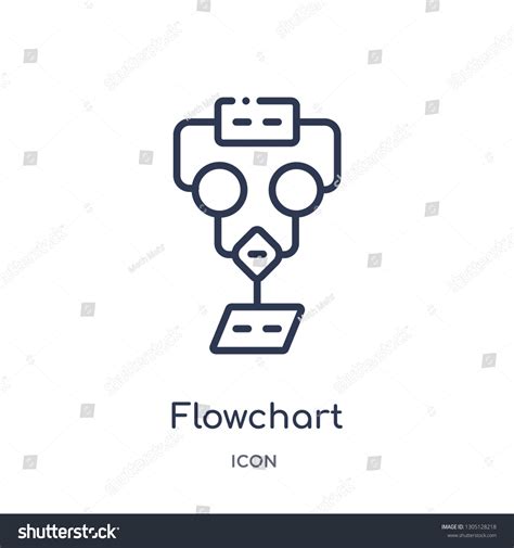 Flowchart Icon Programming Outline Collection Thin Stock Vector Royalty Free 1305128218