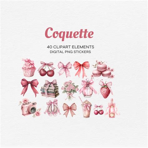Coquette Clipart Digital Etsy