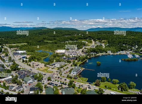 Aerial Of The Town Of Meredith And Lake Winnipesaukee In Belknap County