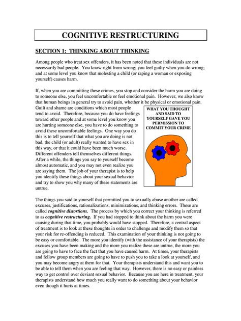 Fillable Online Cognitive Restructuring Fax Email Print Pdffiller