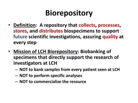 Ppt Biorepository Powerpoint Presentation Free Download Id6670587
