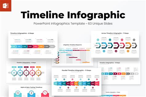 Timeline Infographics PowerPoint Template Design Cuts