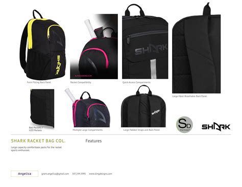 Angelica Grant S Portfolio Shark Beach Tennis Racket Bag Col S24