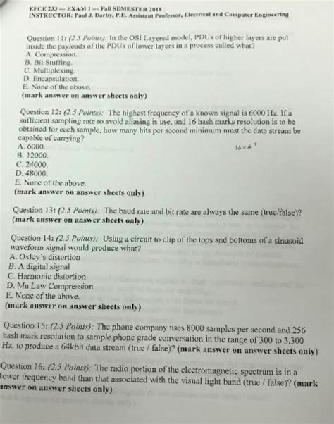 Solved Eece 233 Exam 1 Fall Semester 2018 Instructor Paul J