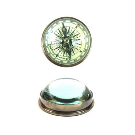 Paper Weight Marine Desktop Compass Antique Brass Felt Lining 22 1
