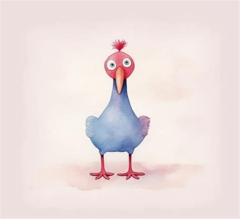 Premium Ai Image Drawing Se With Red Beak And Eyes In The Style Of