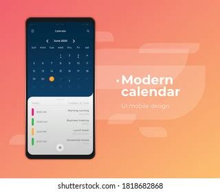 Calendar Mobile Apptasks Ui Ux Design Stock Vector Royalty Free 1818682868 Shutterstock