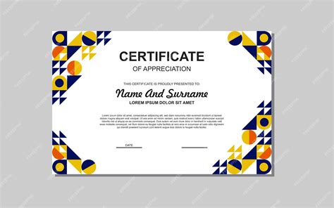 Premium Vector Modern Style Certificate Template In Blue And Orange