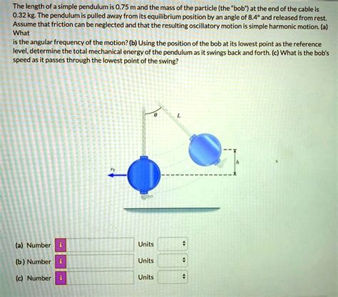 Solved The Length Of Simple Pendulum Is 075 M And The Mass Of The