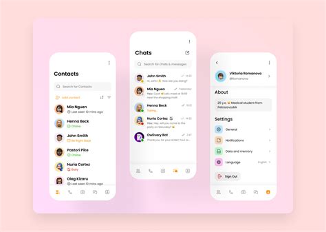 Messaging App UI Concept On Behance Messaging App UI Concept On Behance