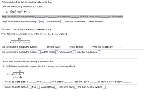 Solved Fill In Each Blank So That The Resulting Statement Is Chegg