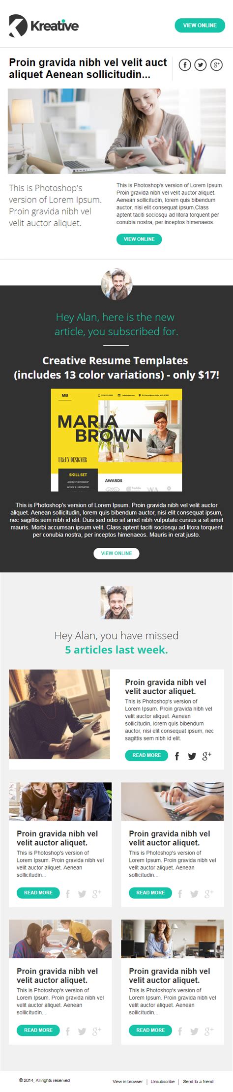 Free Email Newsletter Template ZippyPixels