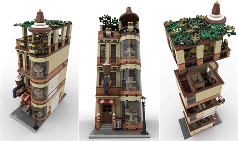 Lego Moc Modular Bakery And Ice Cream Shop By Mangiafuoco Rebrickable