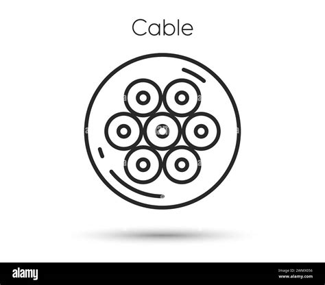 Fiber Section Icon Optic Cable Sign Internet Network Wire Symbol