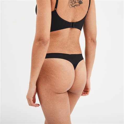 String Sans Couture Noir Femme La Halle