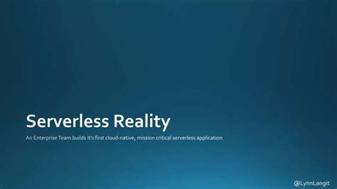 Serverless Architectures Ppt