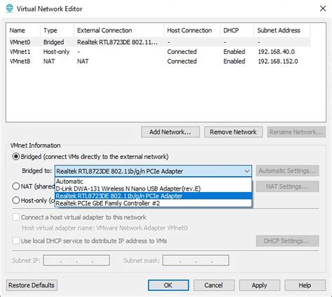 Networking Connecting Virtual Machines In Workstation To Desired