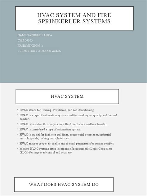 Hvac System And Fire Sprinkerler Systems Pdf Air Conditioning