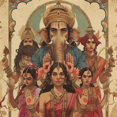 Premium Photo A Beautiful Illustration Of Indian Gods And Godesses