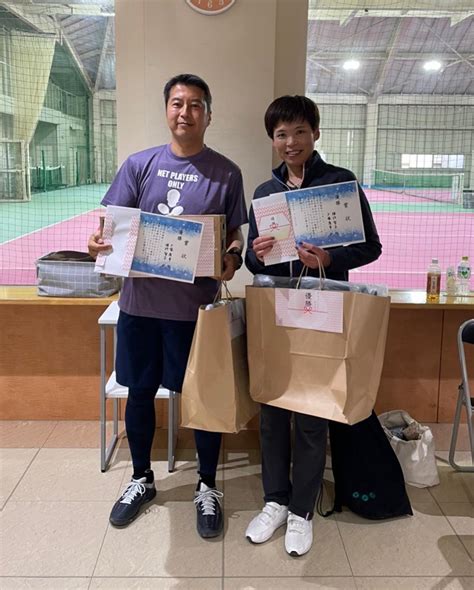 武蔵野テニスシティー 今日はミックスダブルストーナメント👫 ⁡ ⁡ 🏆優勝🏆 戸塚 康幸 様 猪狩 智子 様 ⁡