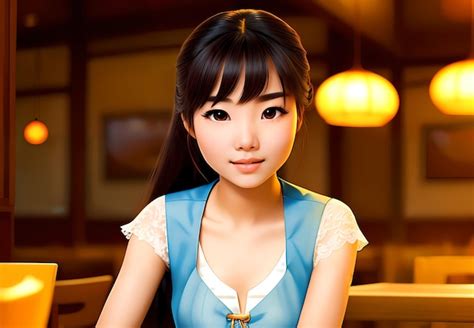 Premium Ai Image Beautiful Asian Young Girl In The Restaurant Ai