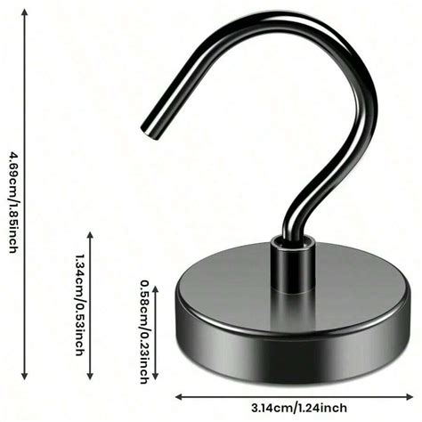 4 Packs Heavy Duty Magnetic Hooks 110 Lbs Strong Neodymium Magnet Hooks