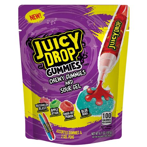 Juicy Drop Gummies Sweet Gummy Candy And Sour Gel Applicators 67 Oz