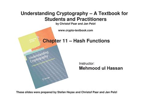 Cryptography Chptr 11 Hash Functions Understanding Cryptography A
