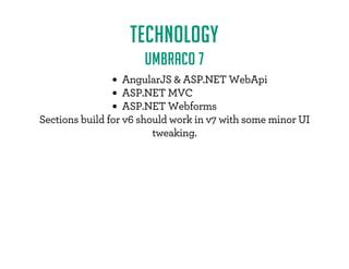 Building Custom Sections In Umbraco PPT