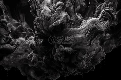 黑白流体穿越在海洋深处插画图片下载 正版图片600107866 摄图网