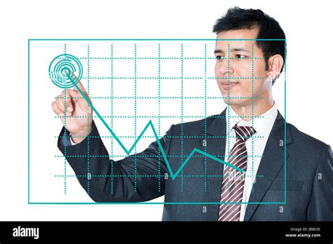 Business Man Digital Screen Touching Graph Stock Market Stock Photo Alamy