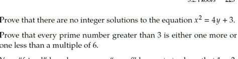 prove that there are no integer solutions to the equation x2 4y 3 prove