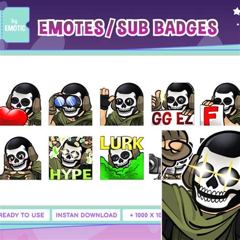 Ghost Stare Call Of Duty Emote Twitch Discord Youtube Etsy