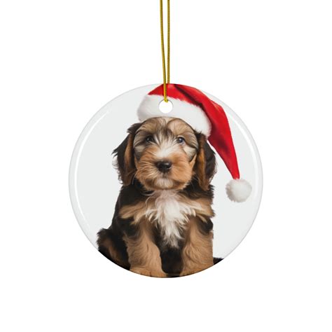 Distinctink Hanging Ceramic Christmas Tree Ornament With Gold String
