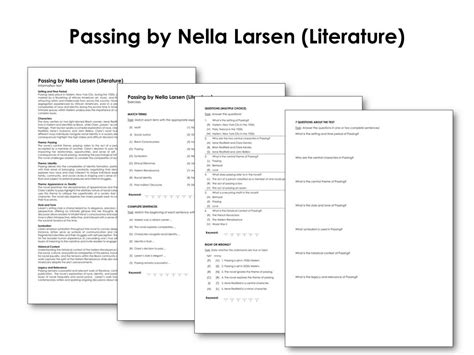 Passing By Nella Larsen Literature Made By Teachers