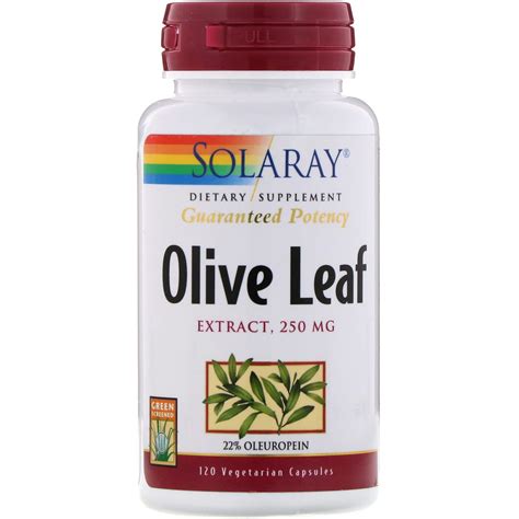 Solaray Olive Leaf Extract 250 Mg 120 Vegetarian Capsules By Iherb